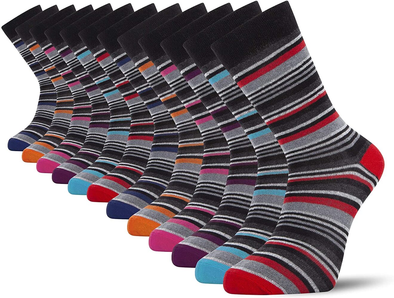 Multi-Stripe Men’s Socks - Multi Color Socks - Cobstallion